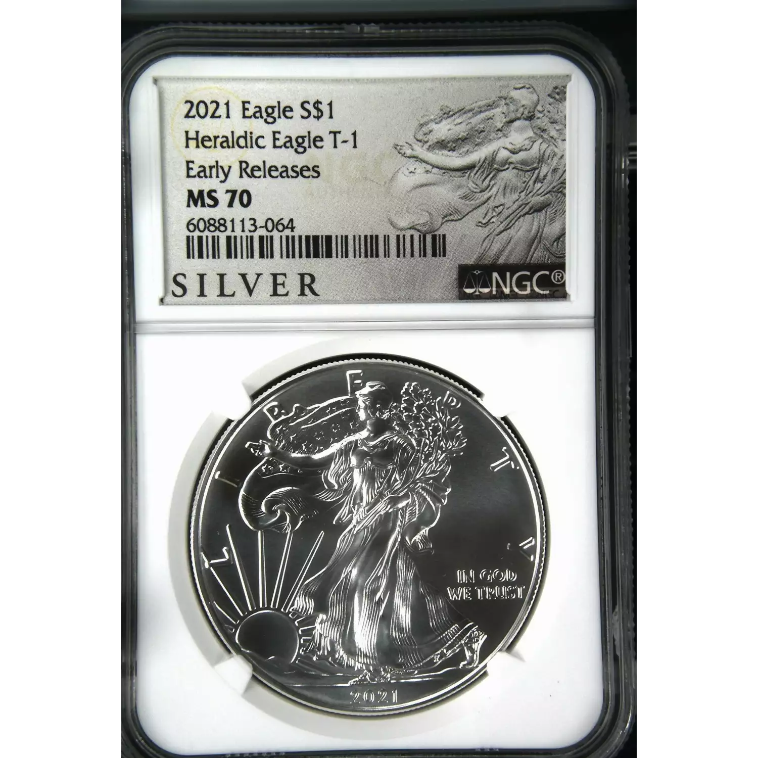 2021 Bullion Silver Eagles NGC MS-70 Heraldic Eagle T-1 Early Releases - Cheap Treasures LLC
